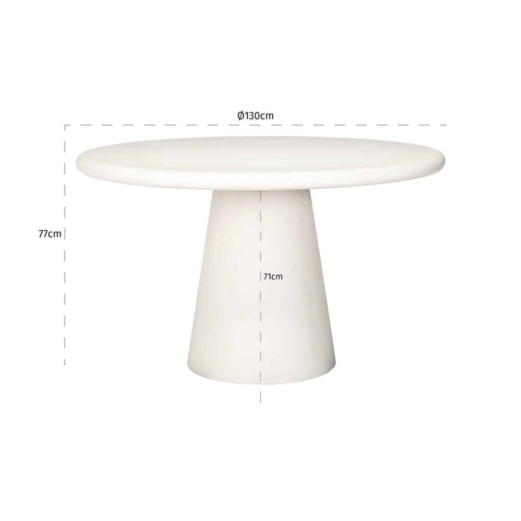 Masa dining rotunda alba din MDF Ø130 San Marino