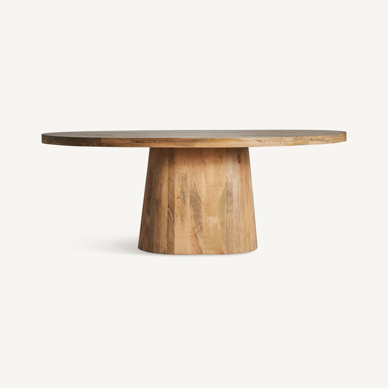 Masa dining ovala bej natur din lemn de mango 200x100cm Inner