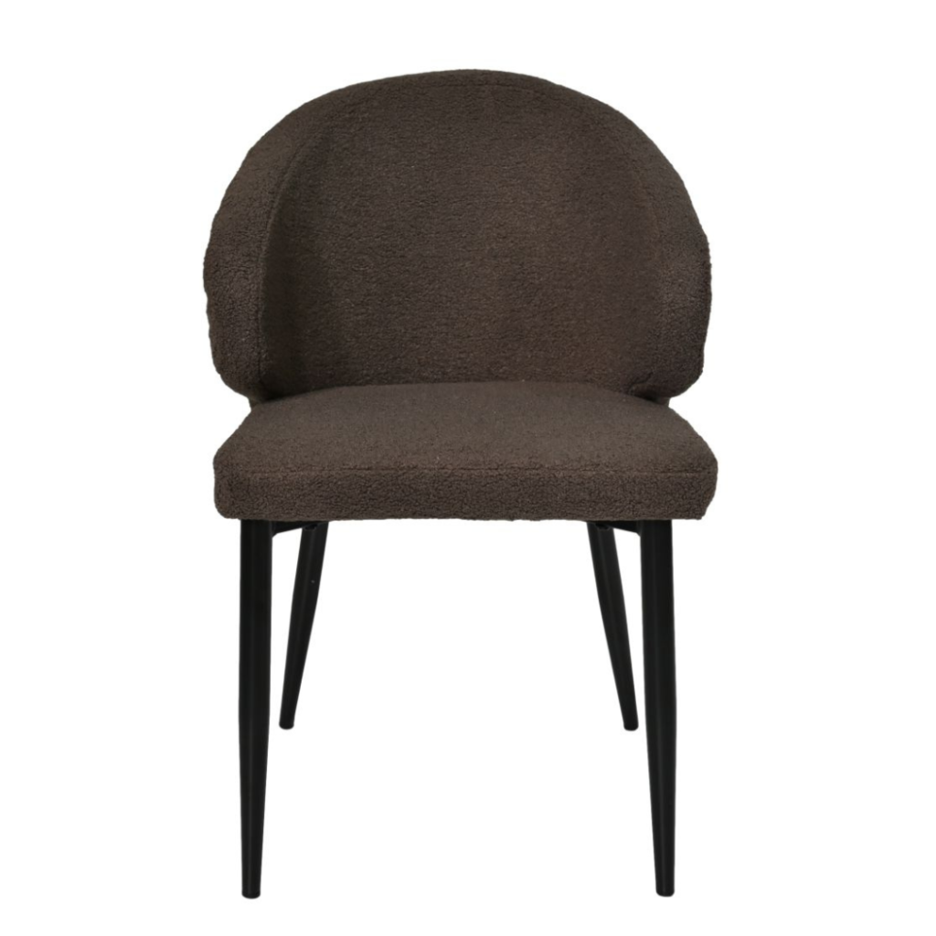 Set 2 scaune dining bej din tesatura boucle Yuna - Inova Interiors