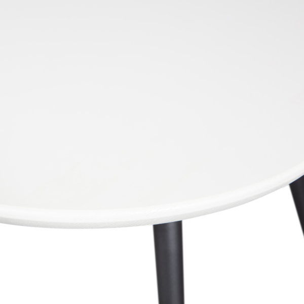 Masa dining alb/negru din lemn si metal 130x130 Tablo
