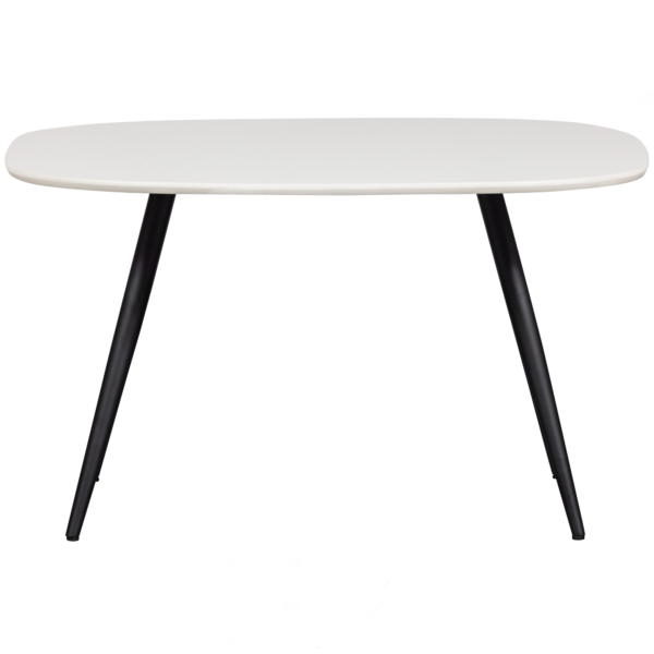 Masa dining alb/negru din lemn si metal 130x130 Tablo