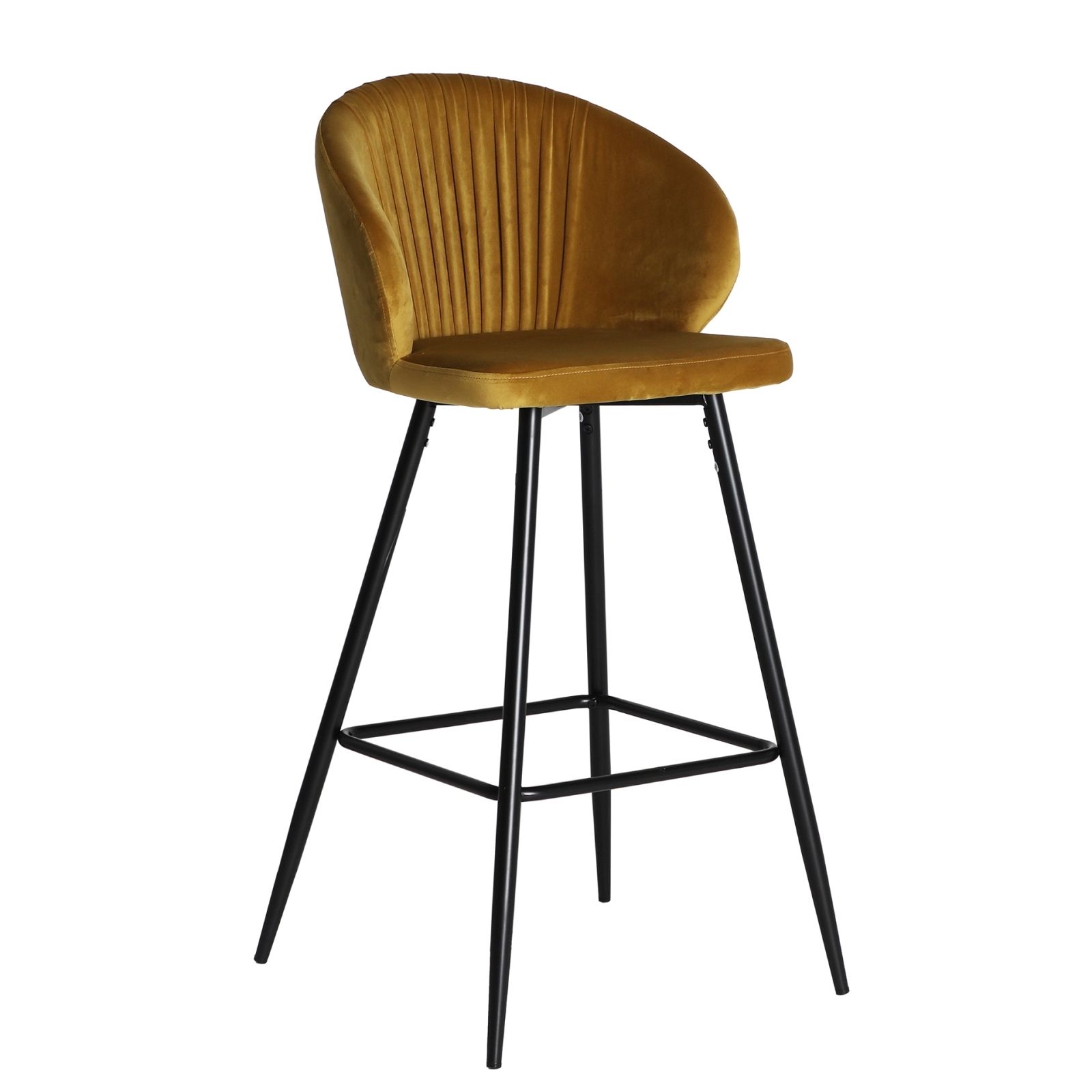 Set 2 scaune de bar ocru din catifea Algio - Mobilier, Iluminat ...